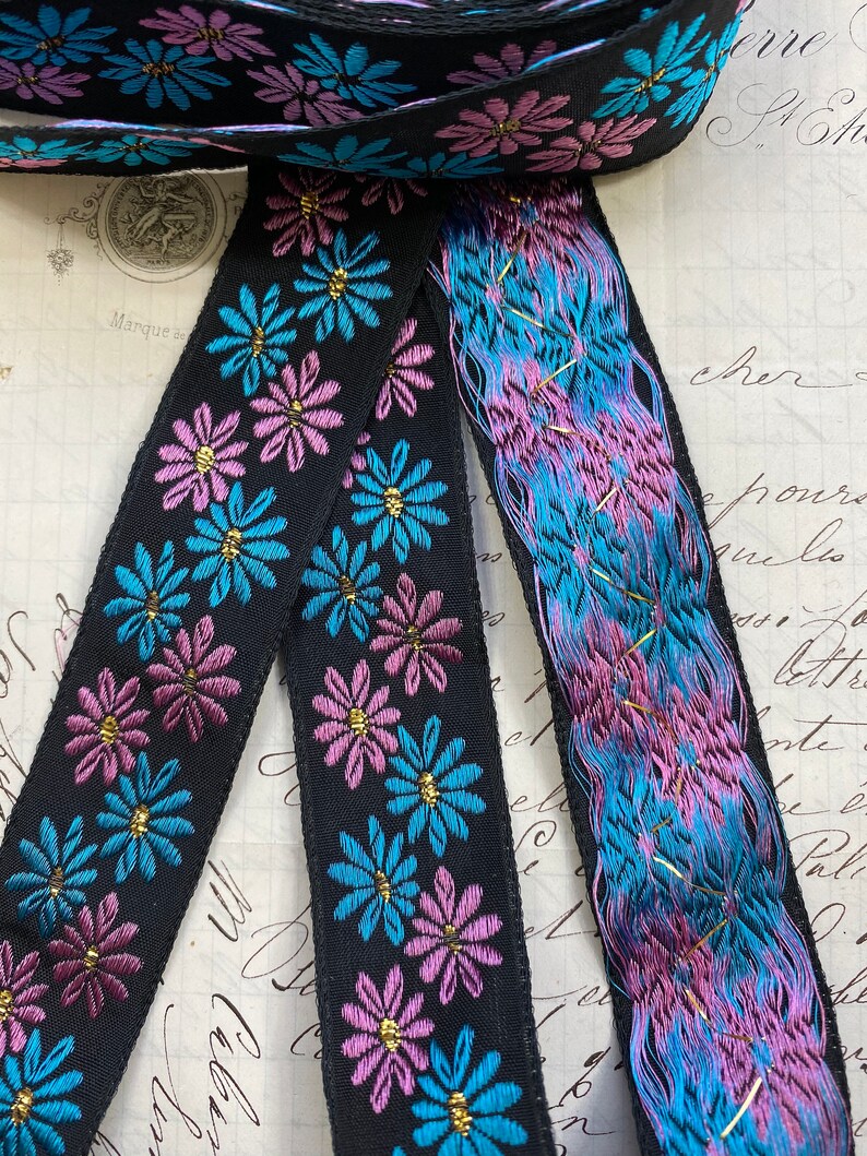 1 Vintage French Jacquard Ribbon Trim Woven Embroidered - Etsy