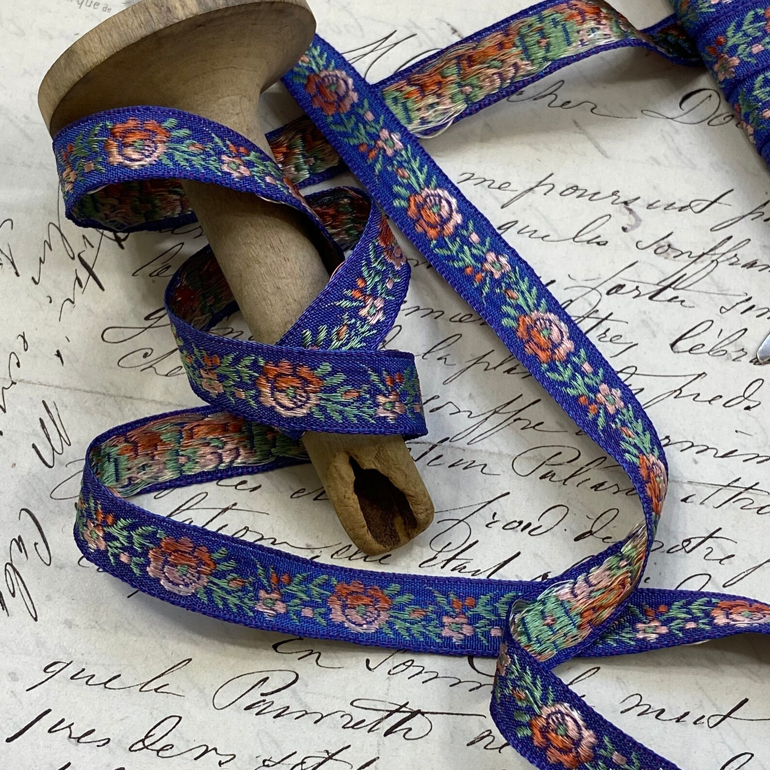 1/2 Vintage French Jacquard Woven Ribbon Trim - Etsy