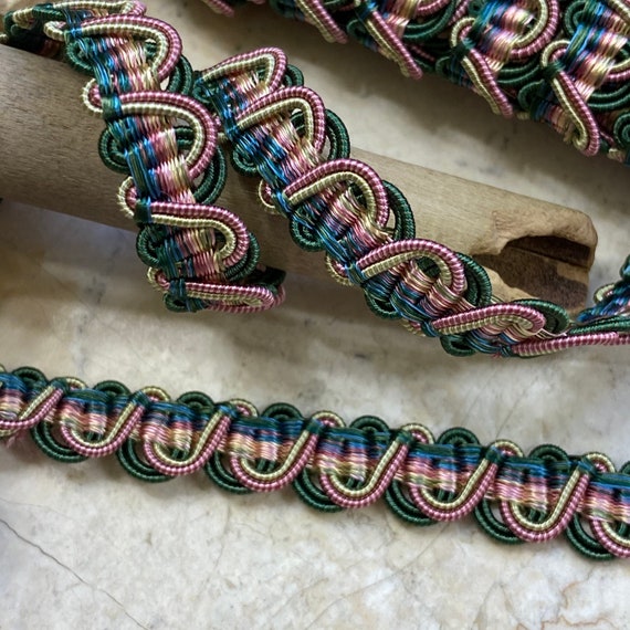 Vintage Pink and Blue Braid Gimp Trim 3 yds Scrapbooking Lace & Trim ...