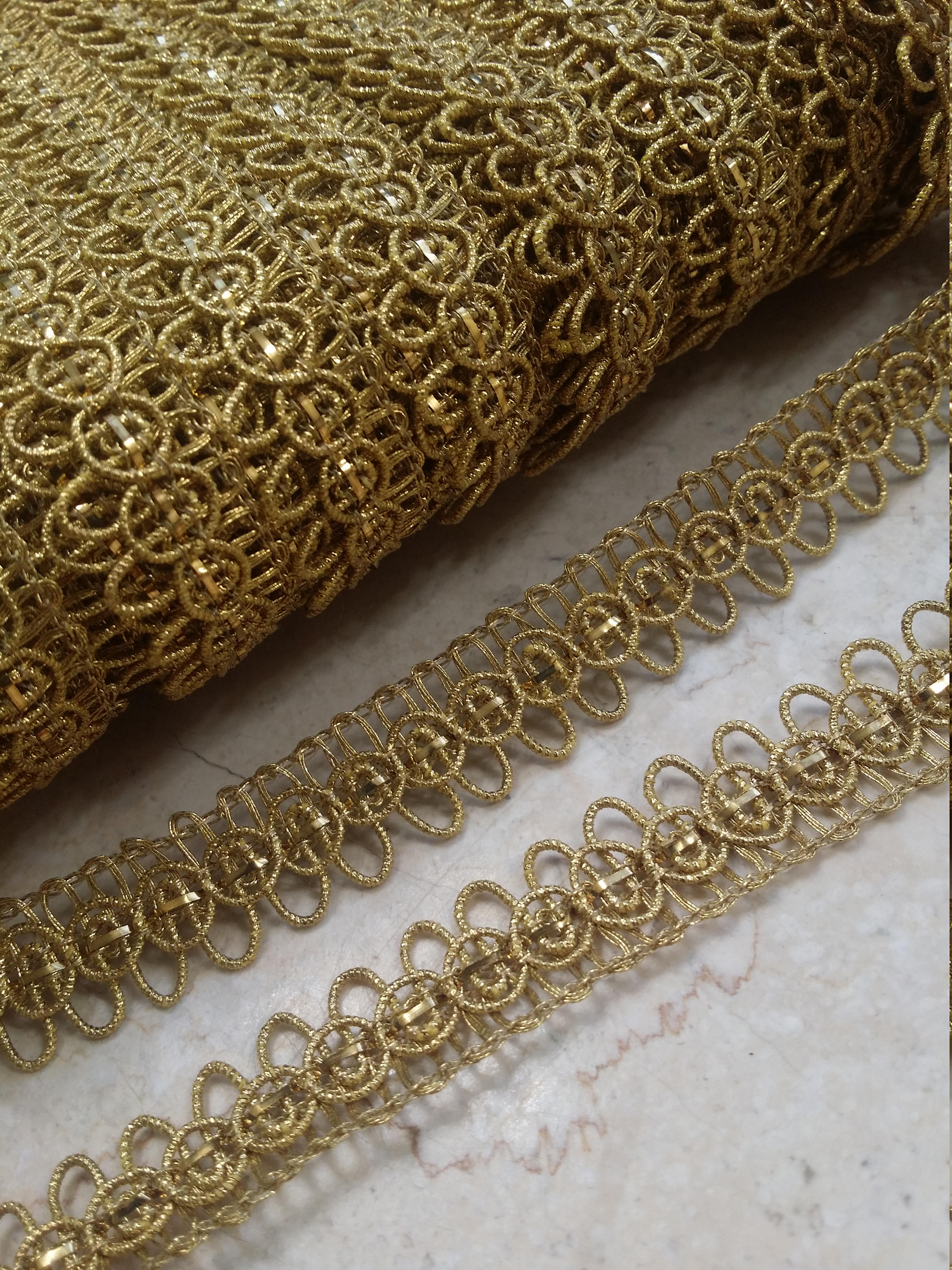 SALE : 1/2 METAL Vintage Gold Trim Scallop Loop Fringe - Etsy