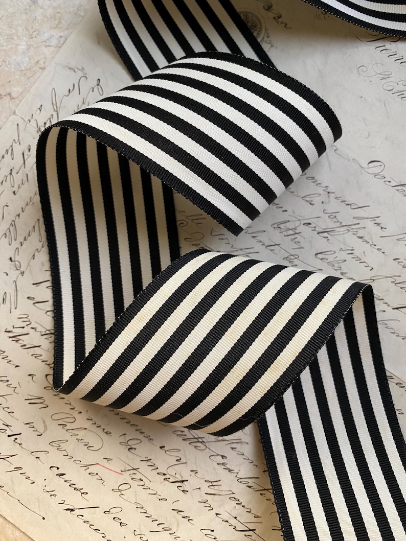 2.125" Vintage Stripe Millinery Straight Edge Grosgrain Weave Ribbon ...