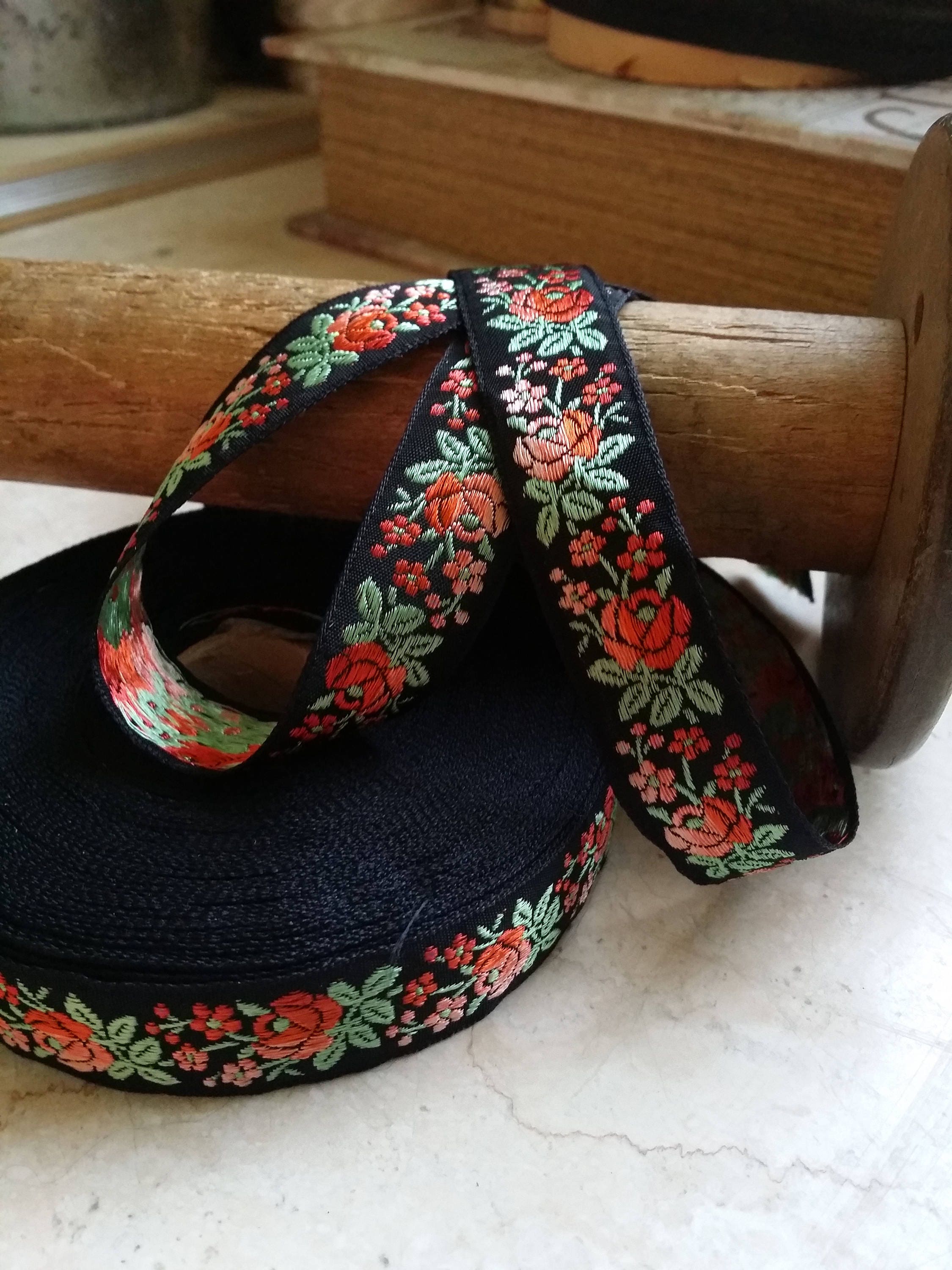 3/4 Vintage French Jacquard Ribbon Trim Black Woven - Etsy