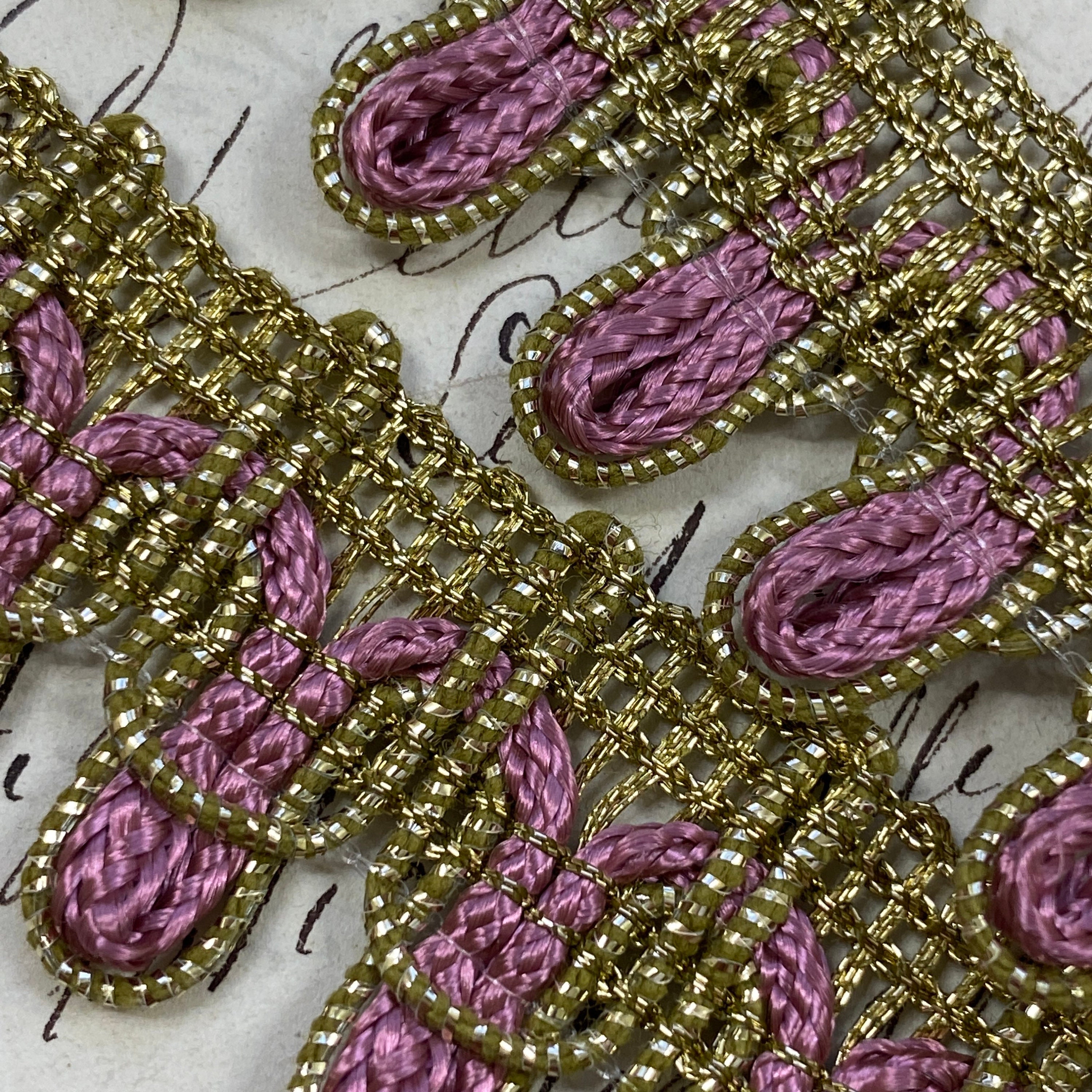 SPECIAL: 1 Belgian Metallic Gimp Braid Trim Gold Lilac Rose - Etsy