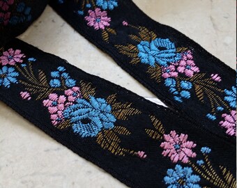 1 Vintage French Jacquard Ribbon Trim Floral Embroidered | Etsy