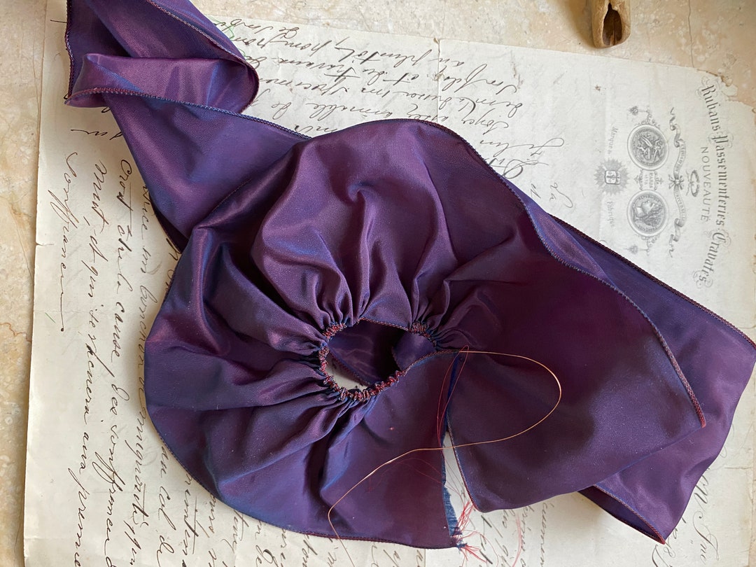 2.875” Vintage French Wired Taffeta Ribbon Iridescent Grape Jewel Tone ...