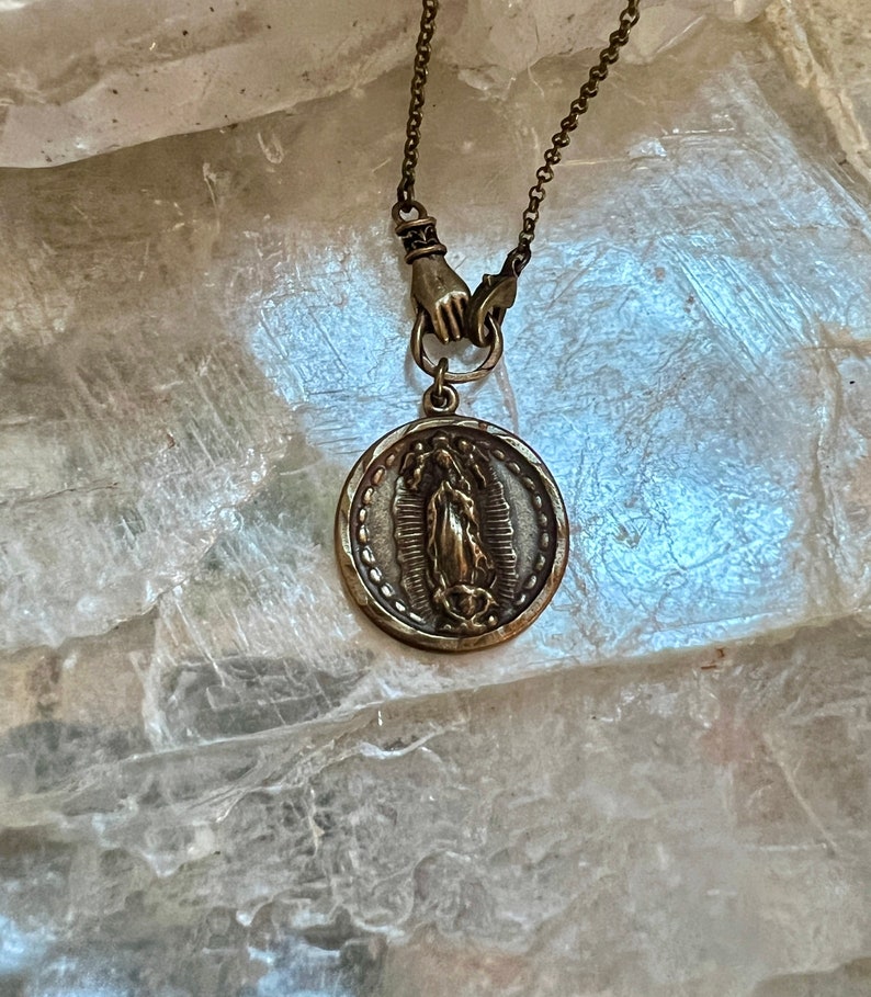 Bronze, Hand Cast Our Lady of Guadalupe With Angels With a Victorian ...