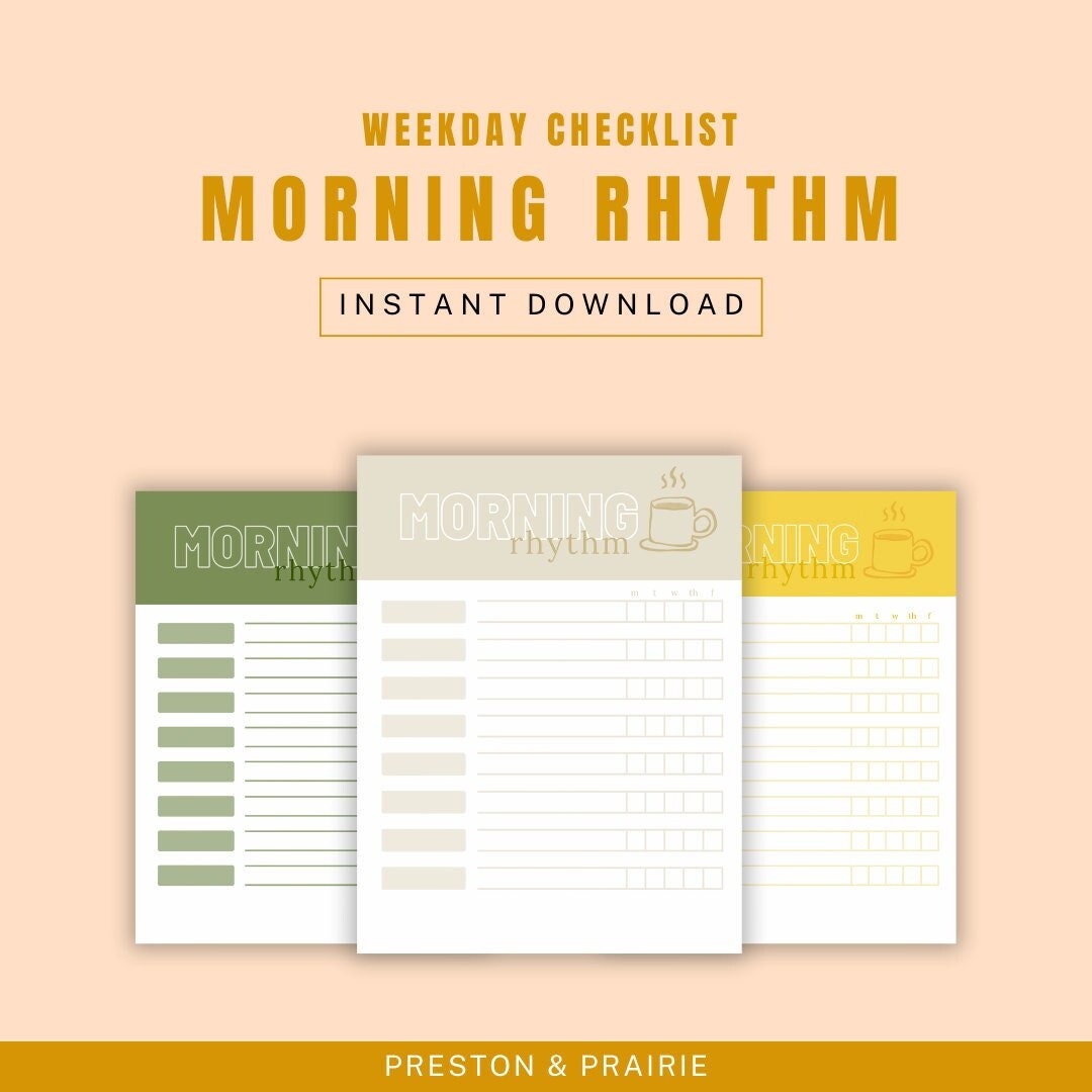 Morning Rhythm Checklist / Daily Rhythm / Home and School / Write and ...