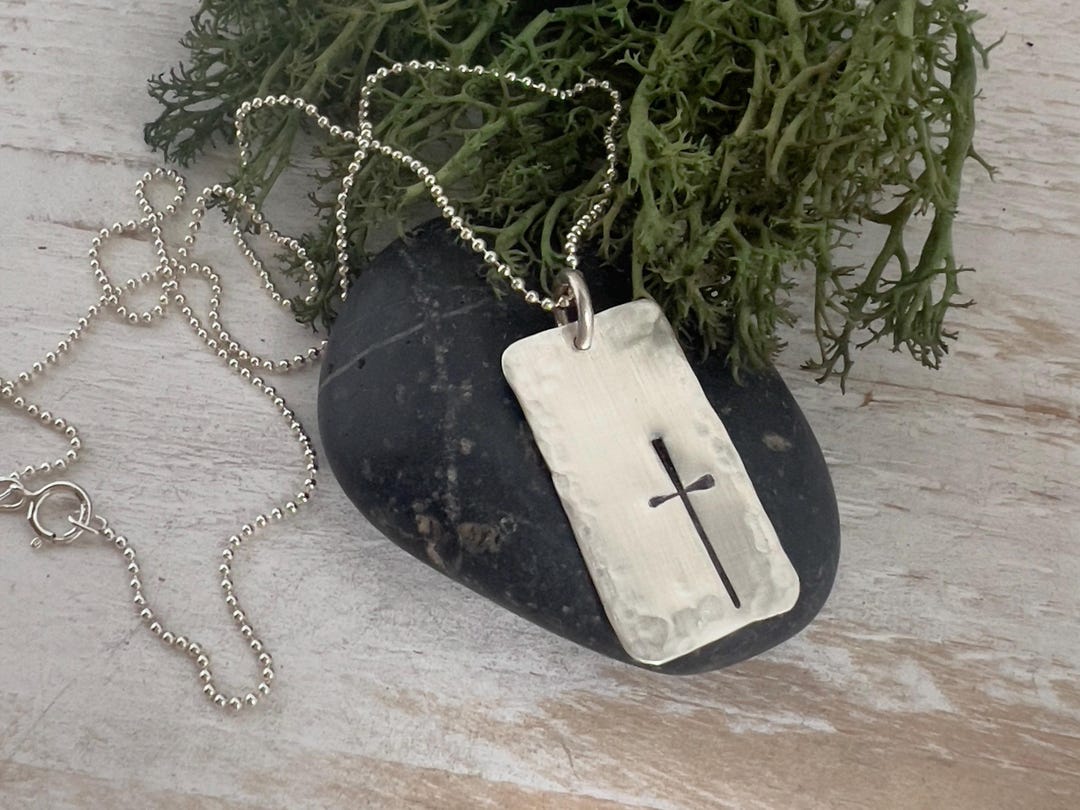 Cross Necklace | Dog Tag Necklace | Confirmation Gift | First Communion ...