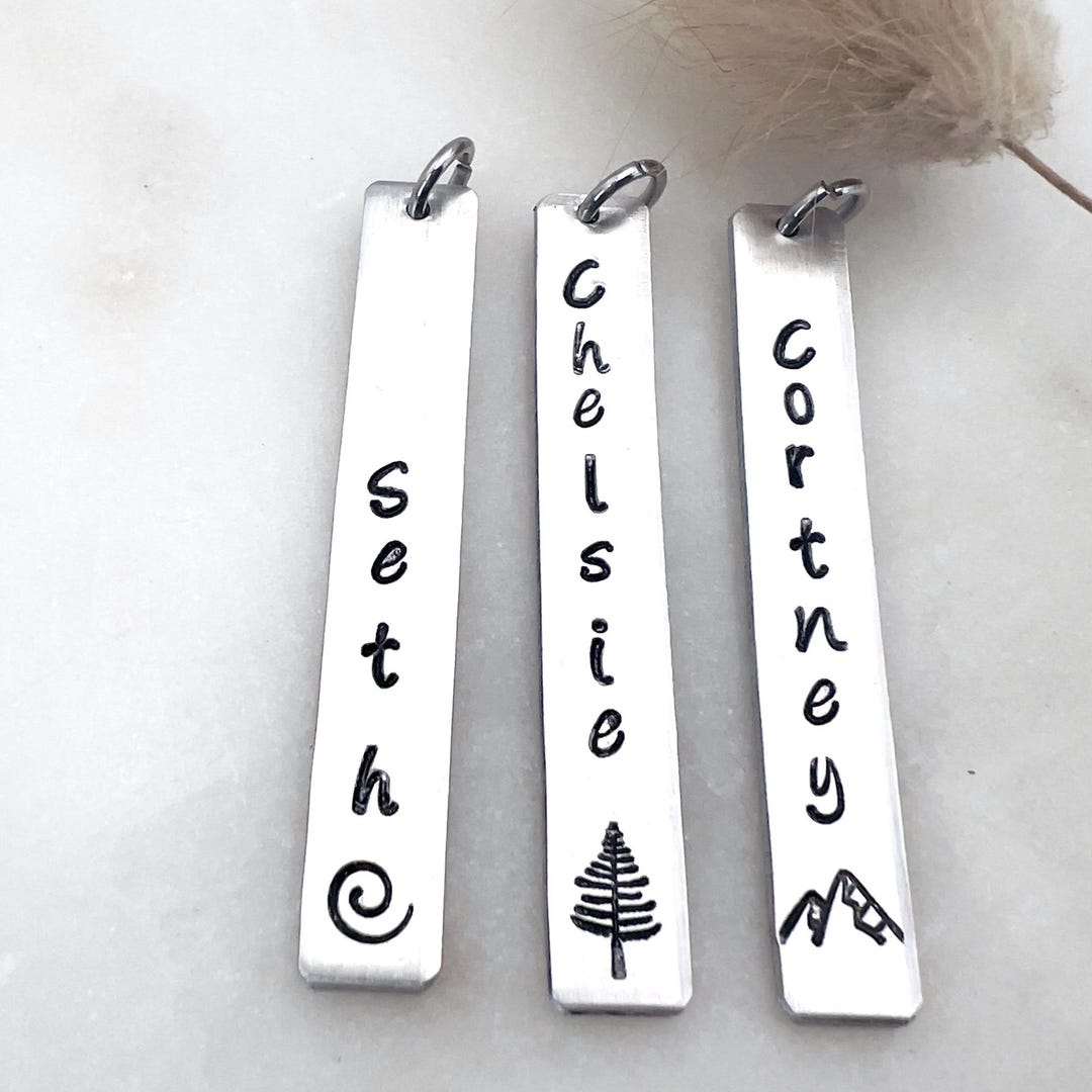 Personalized Name Charm for Necklace |custom Name Tag | Bar Charm | Add ...