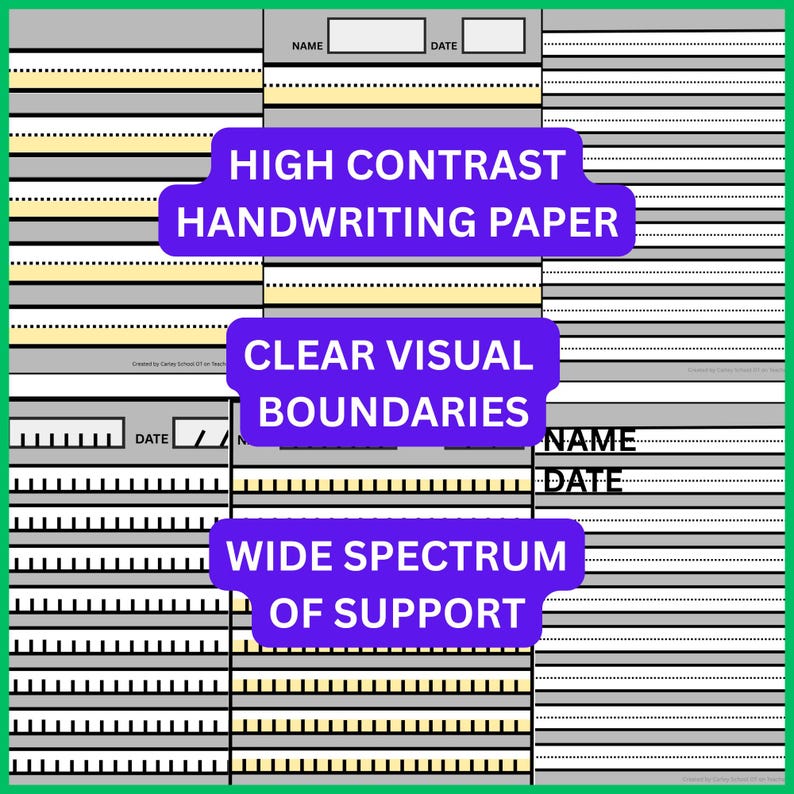 Adapted High-contrast Writing & Grid Paper Bundle (17 Pages) | Ot ...