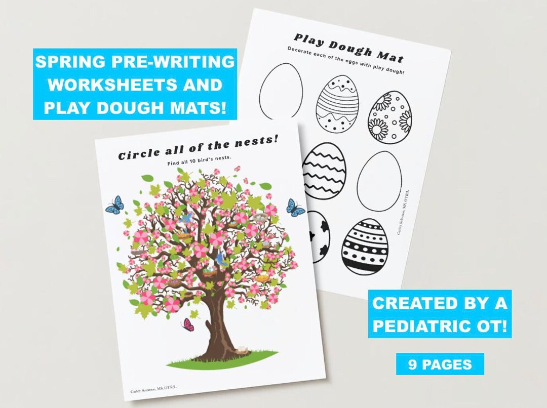 SPRING THEME Pre-writing Stroke Worksheet Created by an Occupational ...