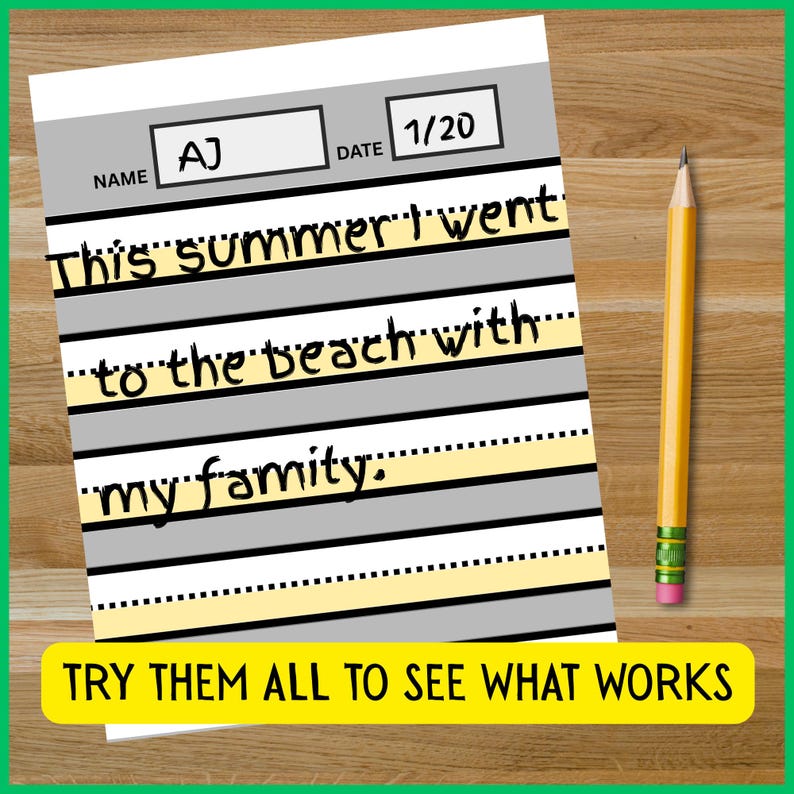 Adapted High-contrast Writing & Grid Paper Bundle (17 Pages) | Ot ...
