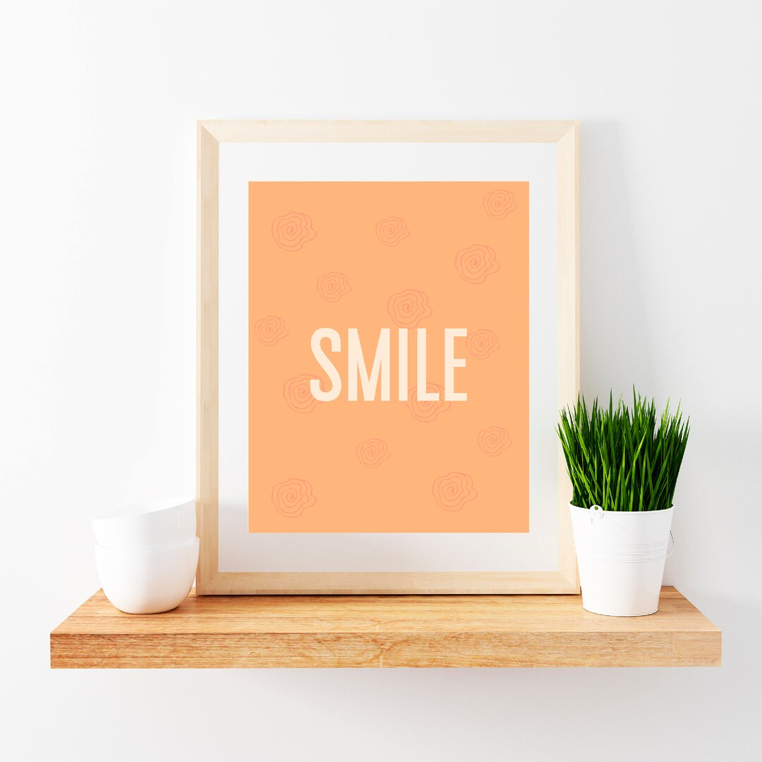 Smile Printable Poster orange - Etsy