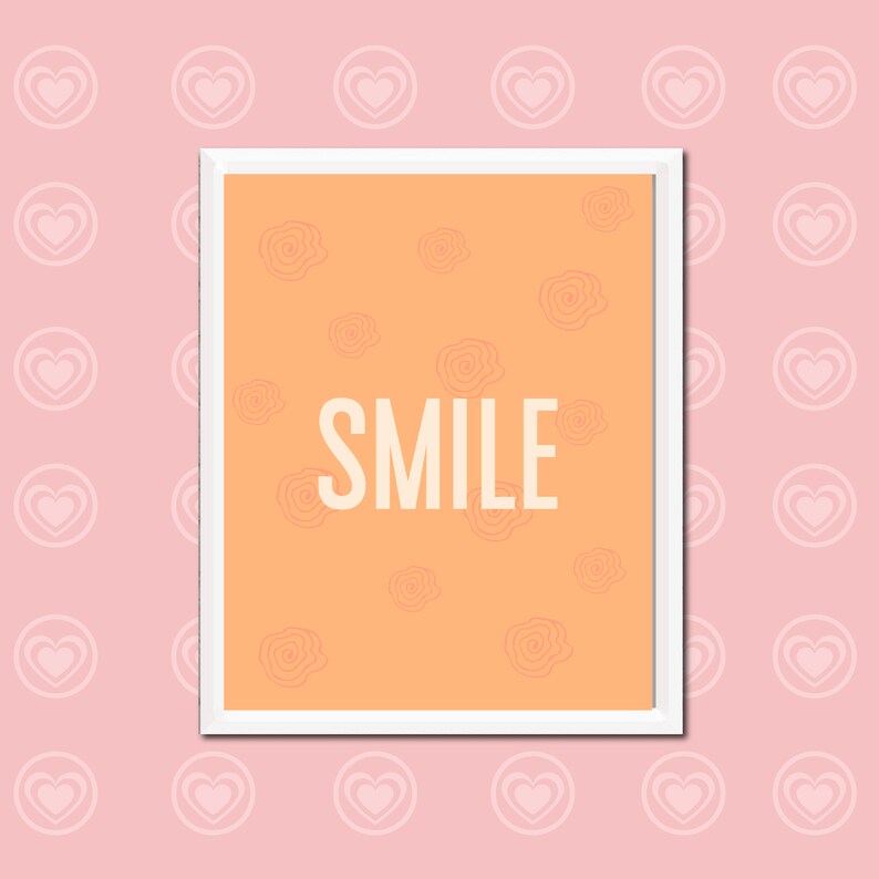 Smile Printable Poster (orange) - Etsy