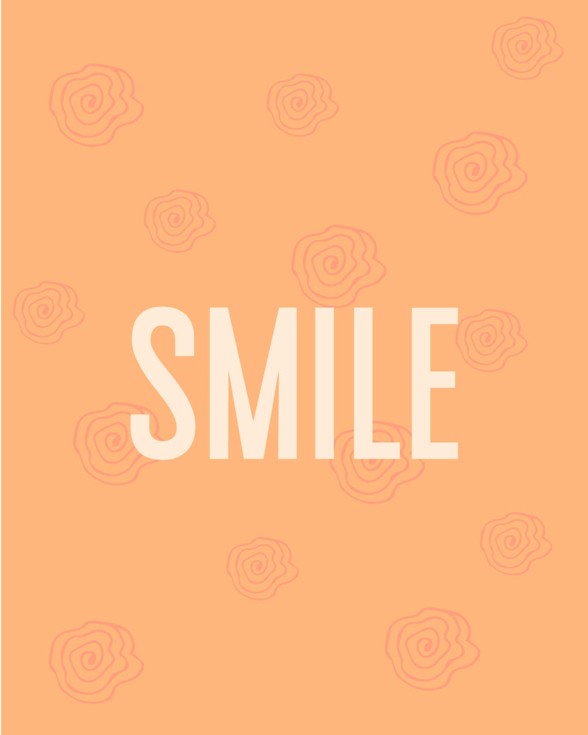 Smile Printable Poster (orange) - Etsy