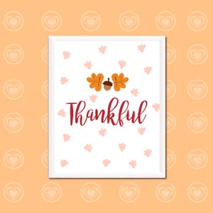 Thankful Printable Poster fall in Love Collection - Etsy