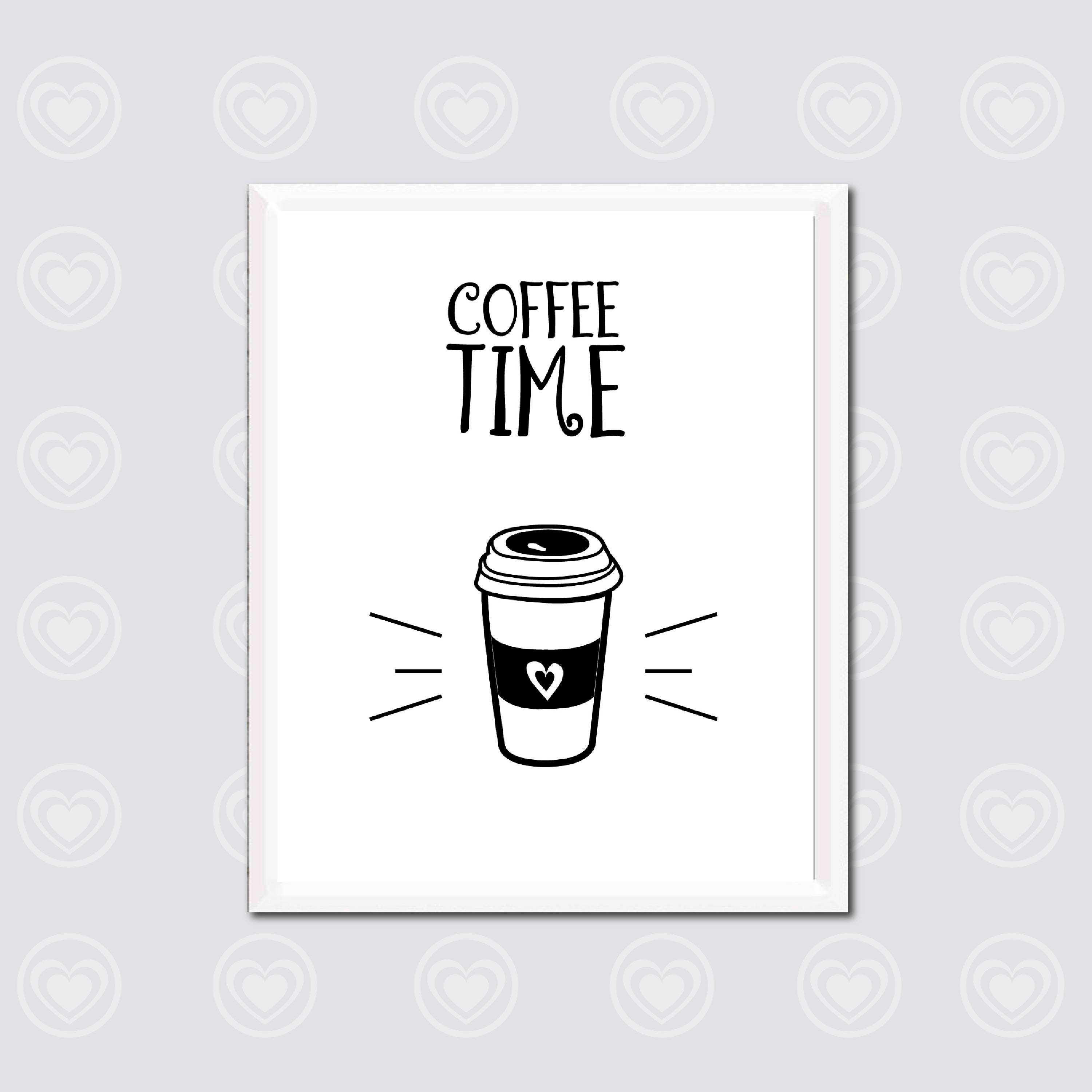 Coffee Time Printable Poster black and White - Etsy