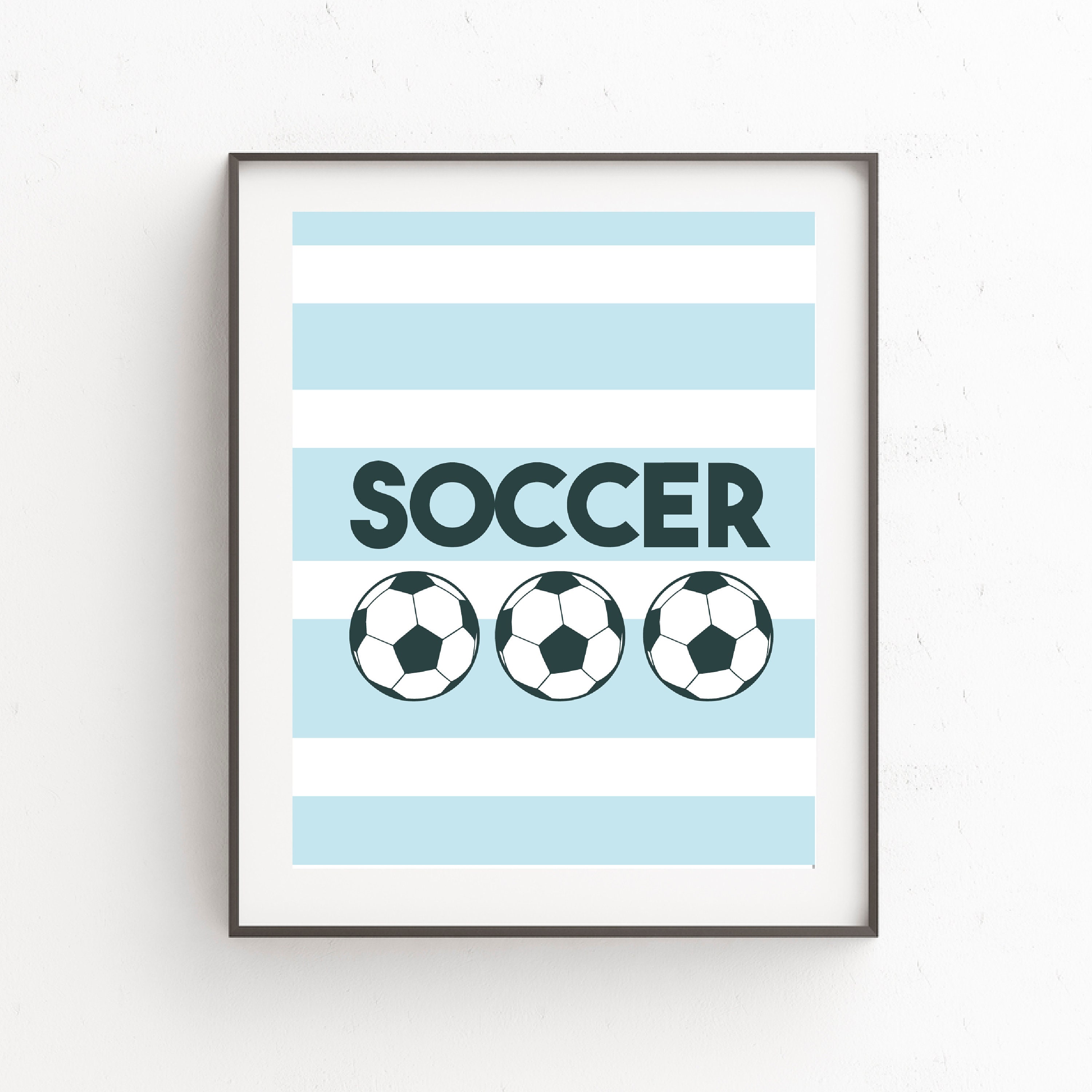 Soccer Printable Poster blue - Etsy