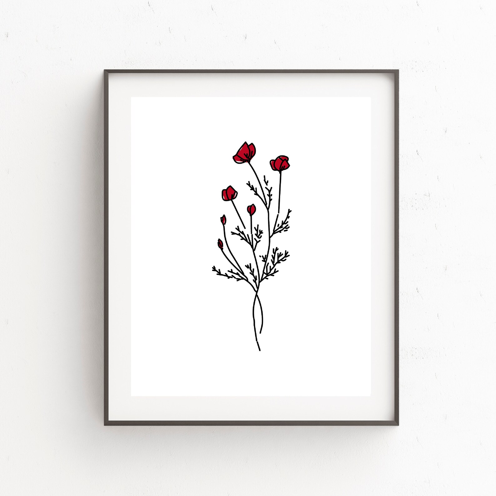 Red Flowers Printable Poster - Etsy