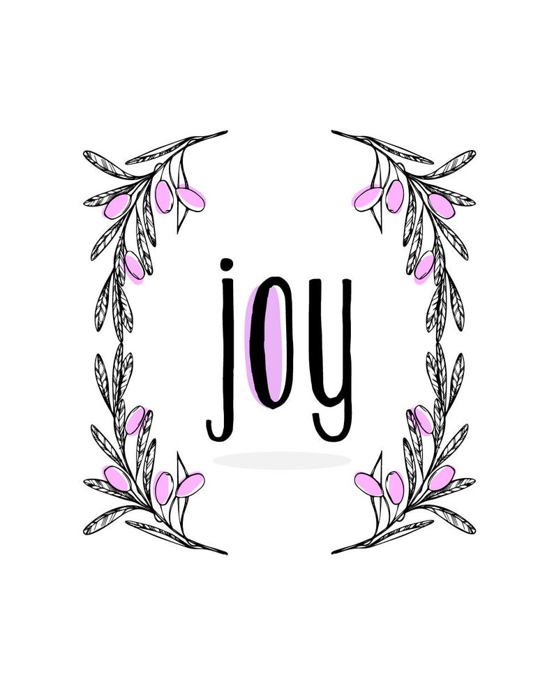 Joy Flowers Printable Poster purple - Etsy
