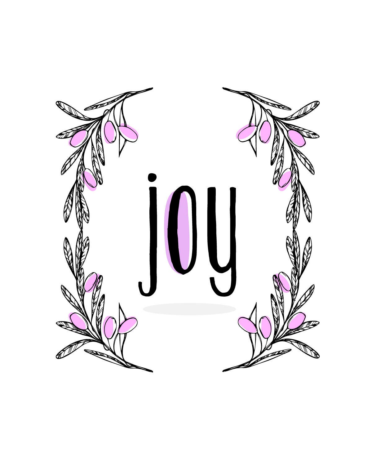 Joy Flowers Printable Poster purple - Etsy