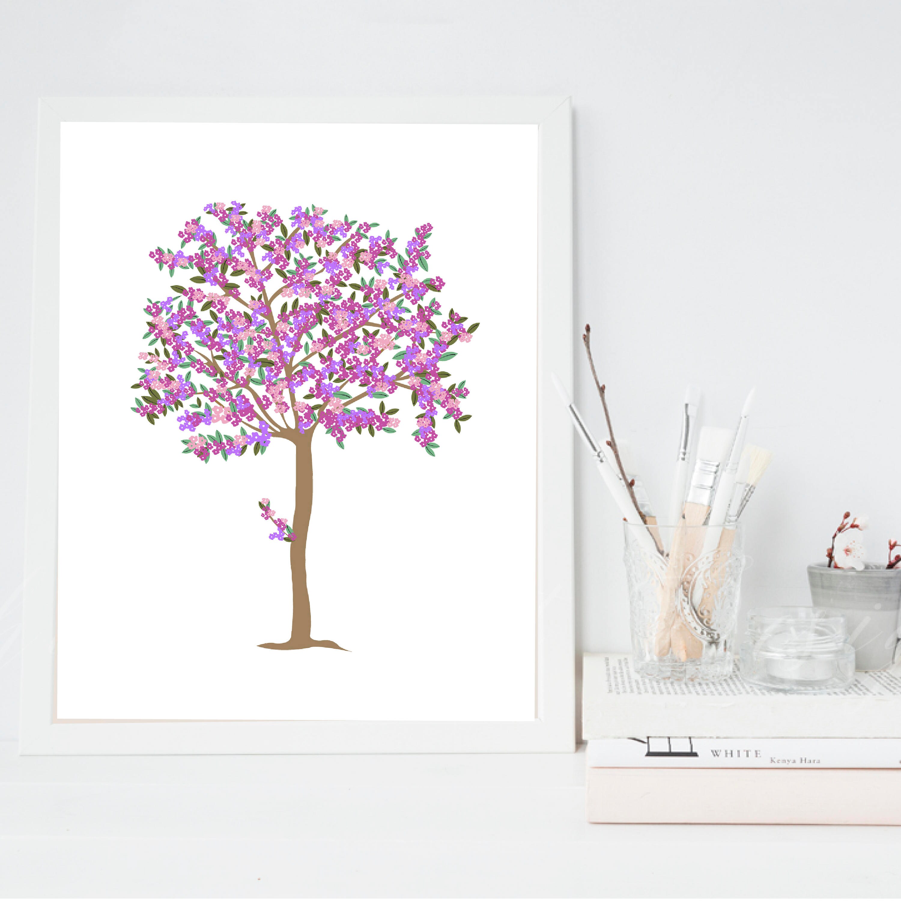 Tree California Printable Poster purple - Etsy
