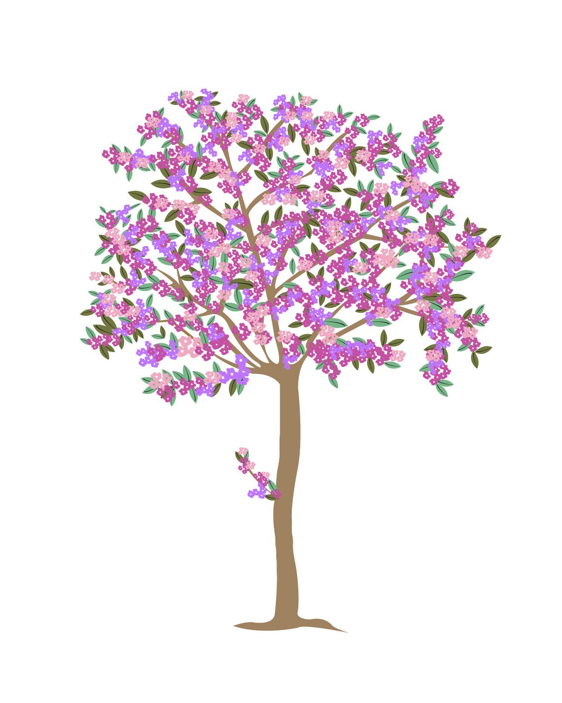 Tree California Printable Poster purple - Etsy