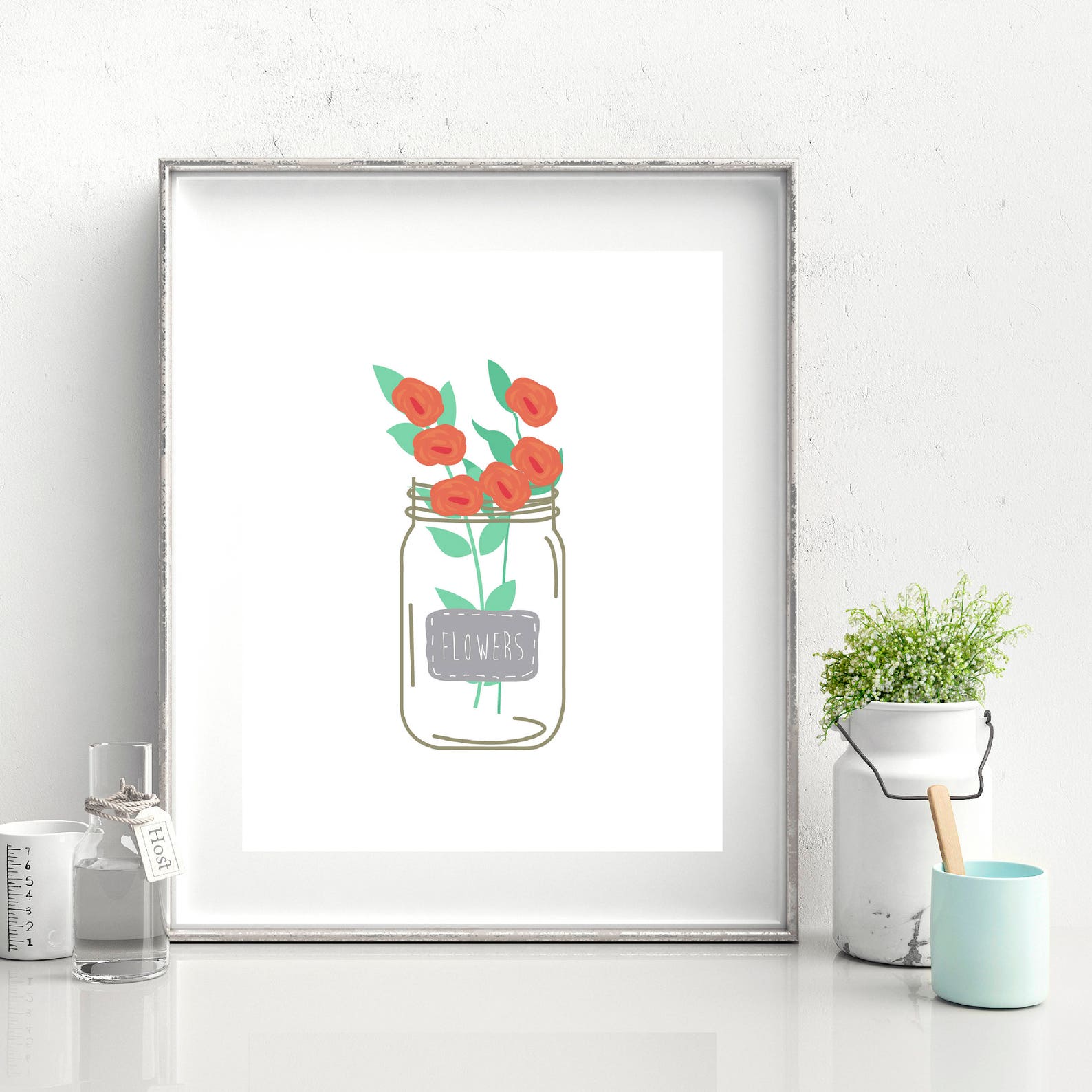 Flowers Jar Printable Poster - Etsy