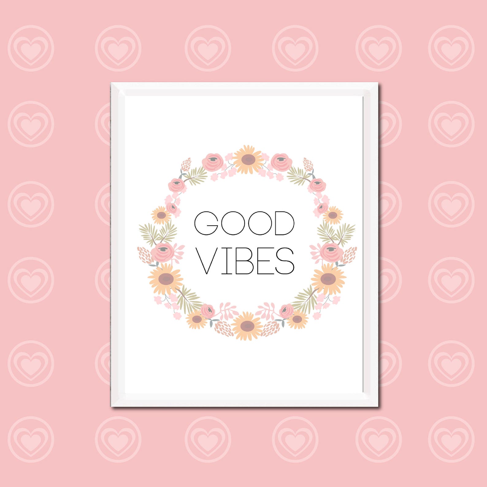 Good Vibes Flowers Printable Poster - Etsy
