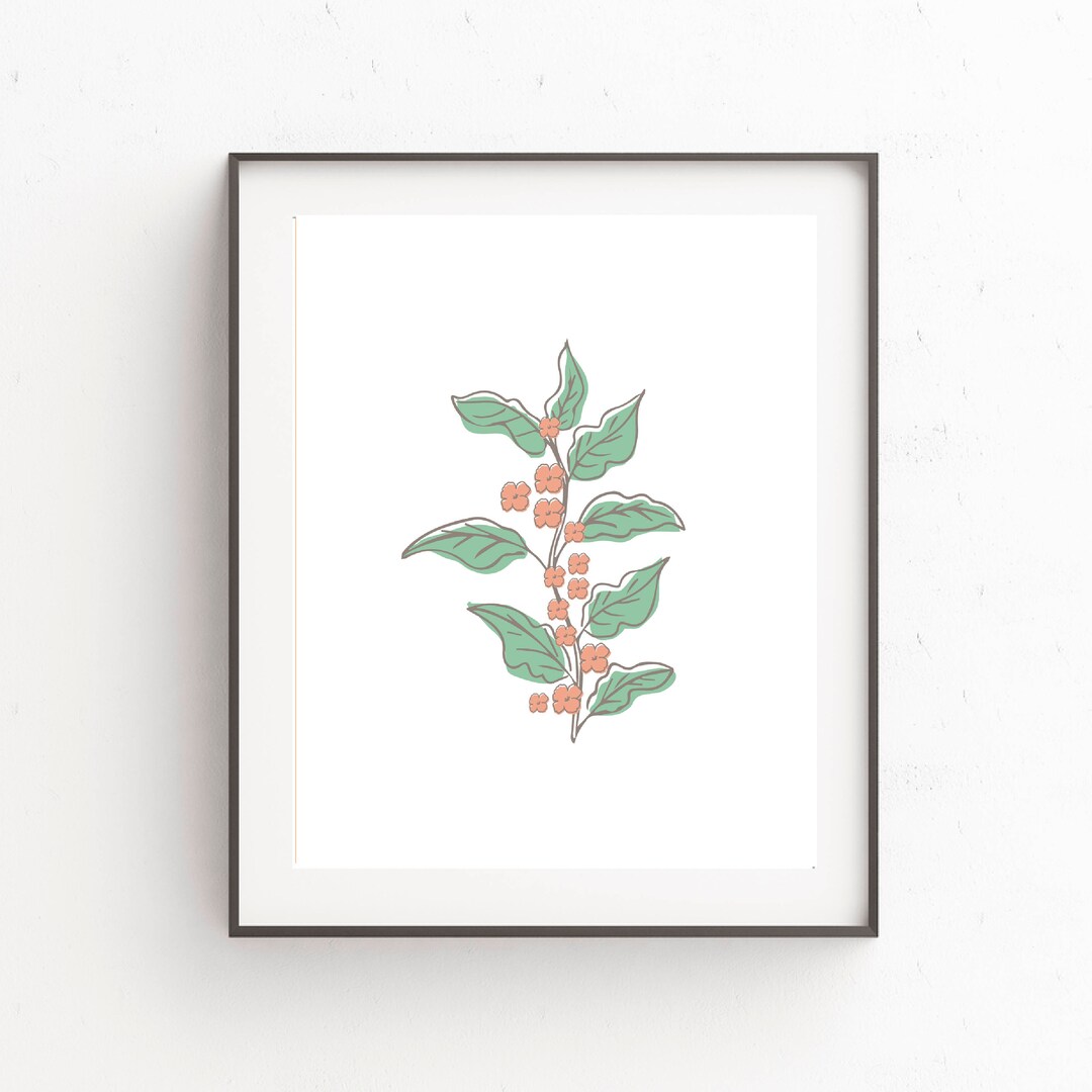 Green Botanical Printable Poster - Etsy