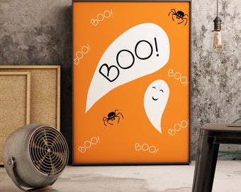 Boo Halloween, Printable Poster, Printable Wall Art, Downloadable Print ...