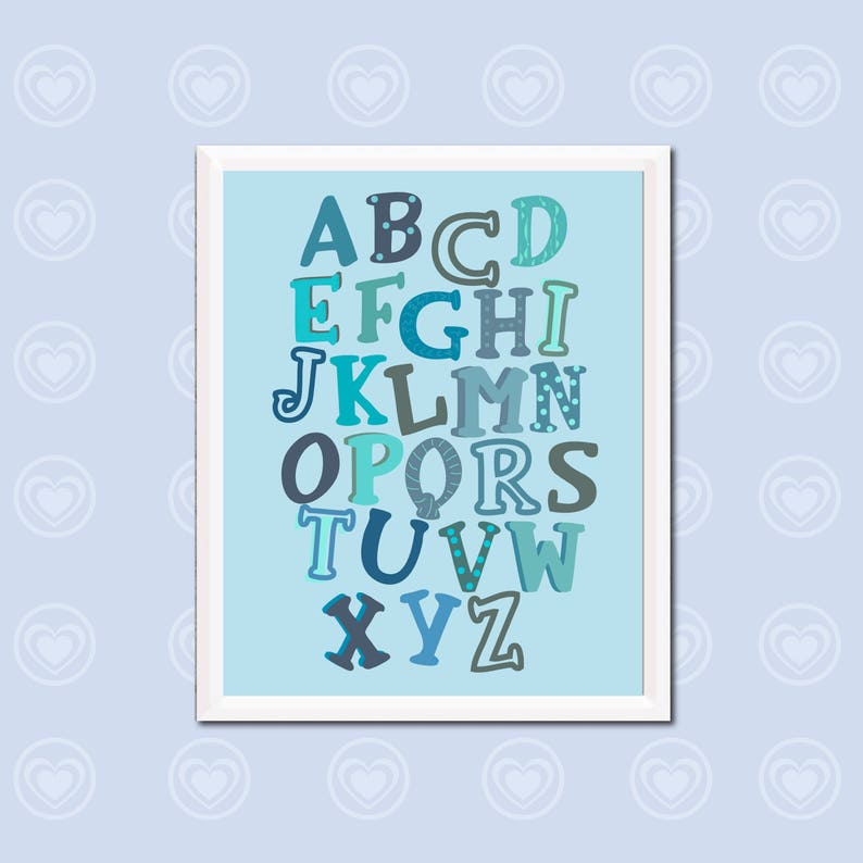 ABC Printable Poster (blue) - Etsy