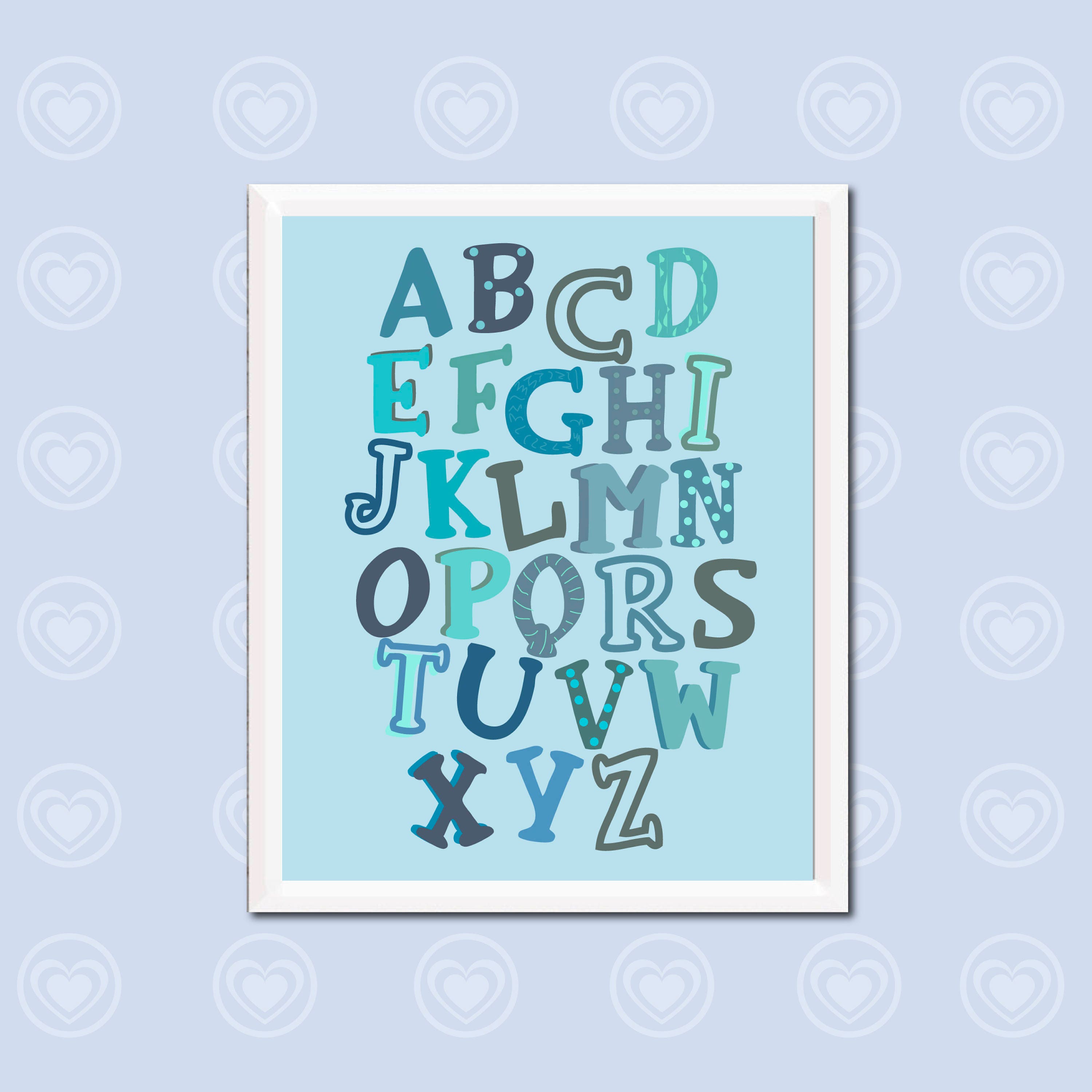 ABC Printable Poster (blue) - Etsy