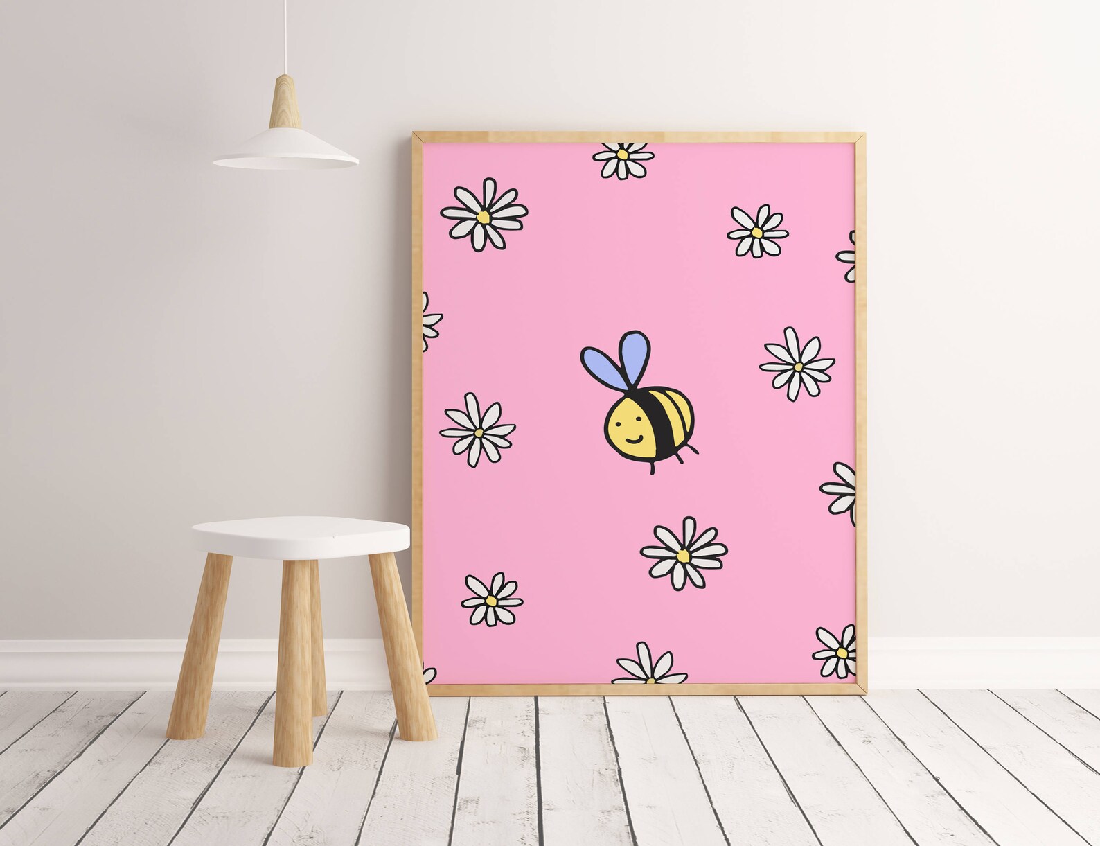 Bee and Flowers Printable Poster - Etsy
