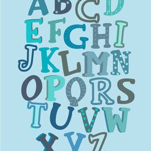 ABC Printable Poster (blue) - Etsy