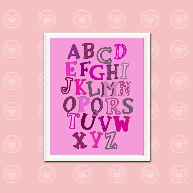ABC Printable Poster (pink) - Etsy