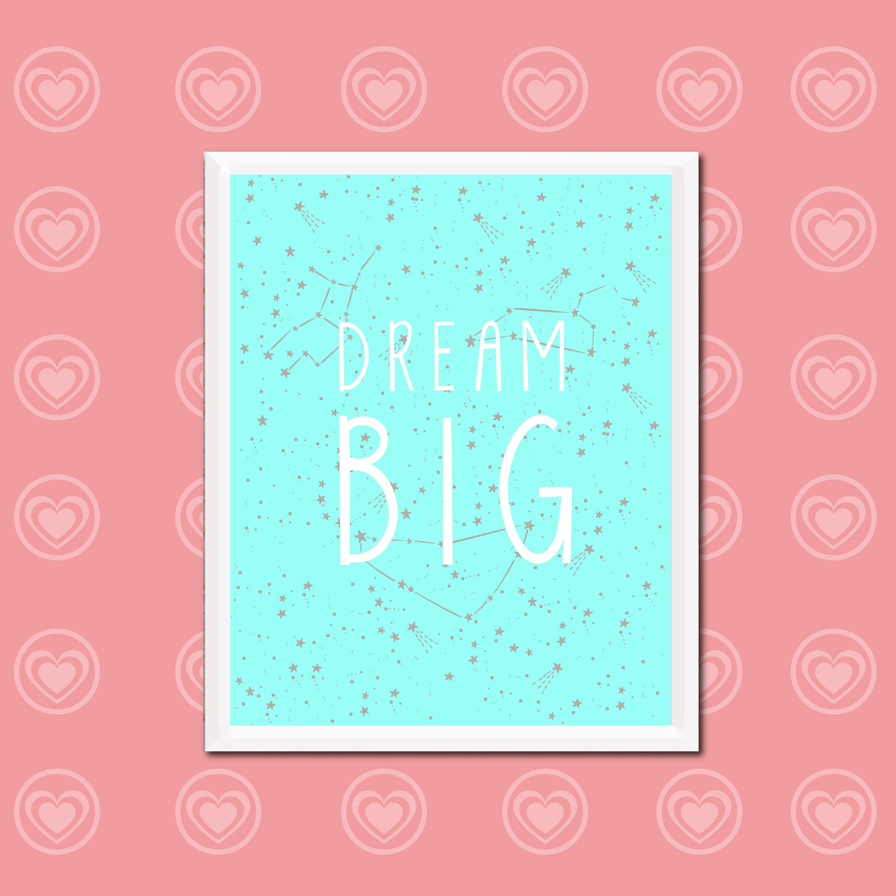 Dream Big Printable Poster (aqua) - Etsy