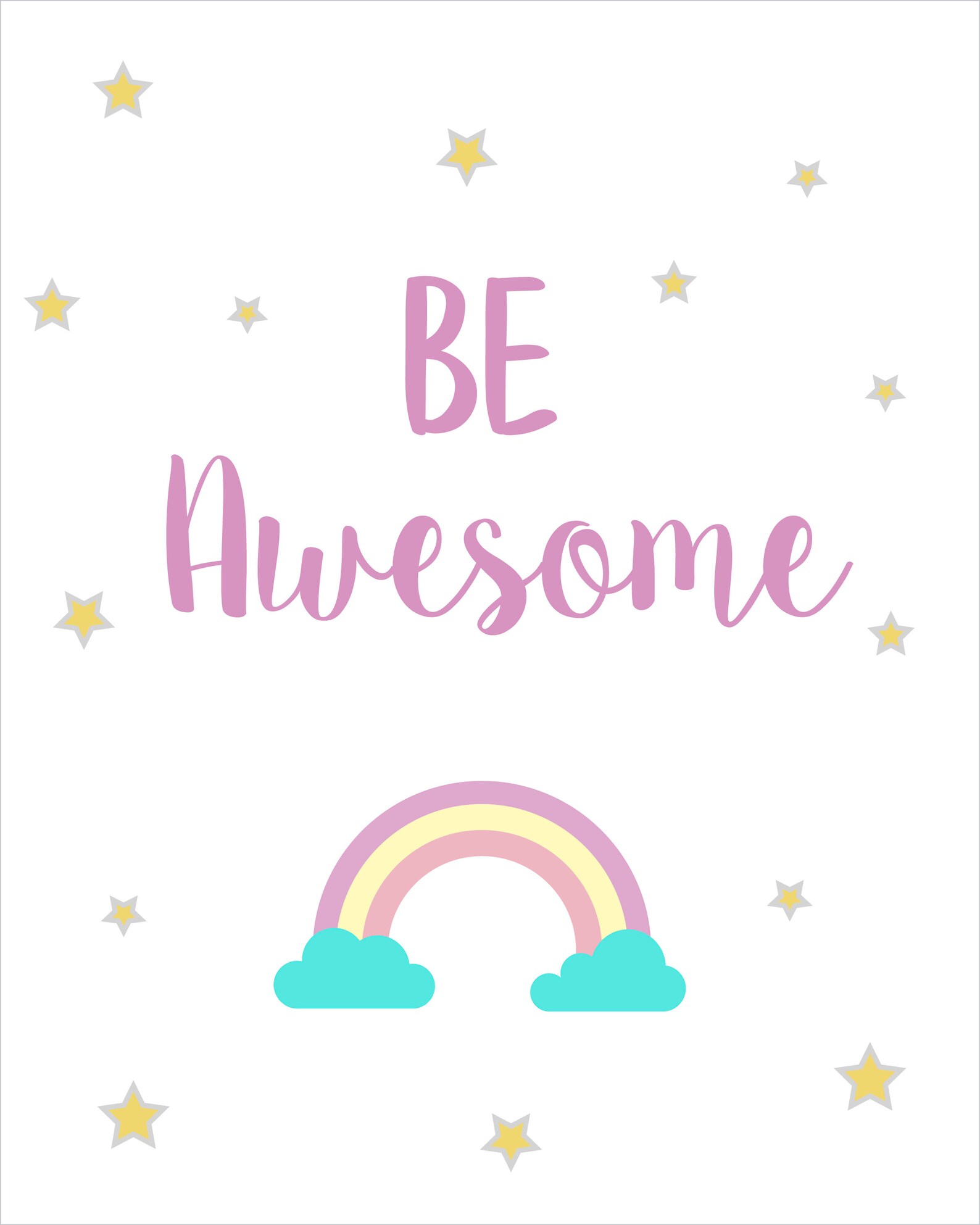 Be Awesome Printable Poster - Etsy