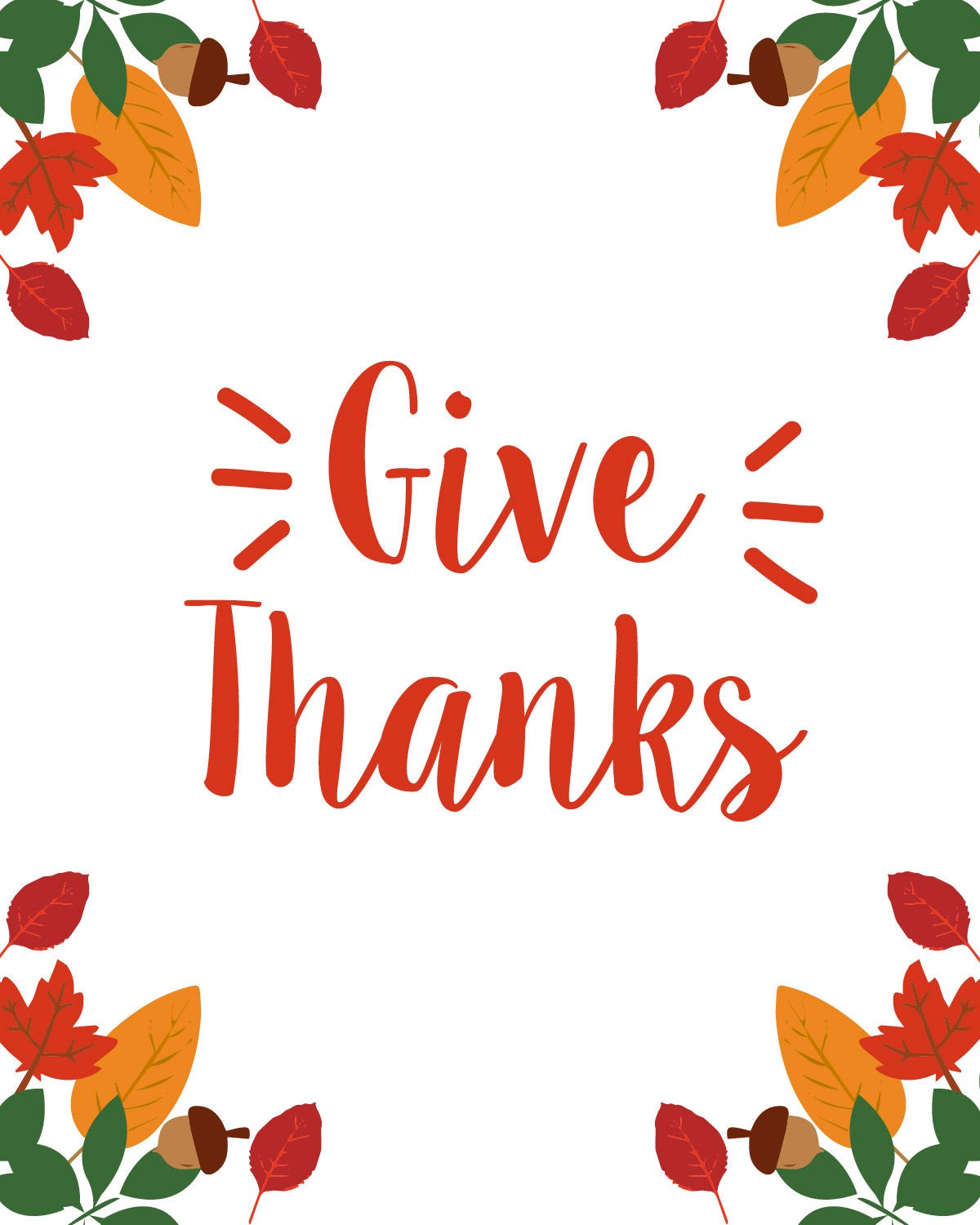 Give Thanks Printable Poster fall in Love Collection - Etsy