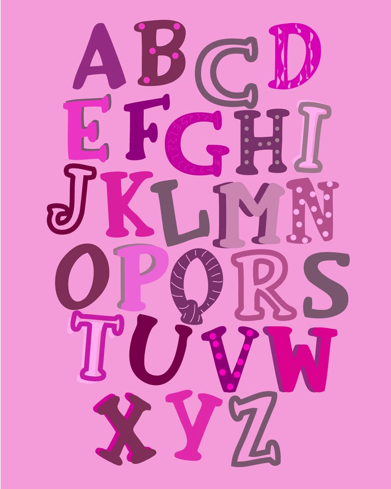 ABC Printable Poster (pink) - Etsy