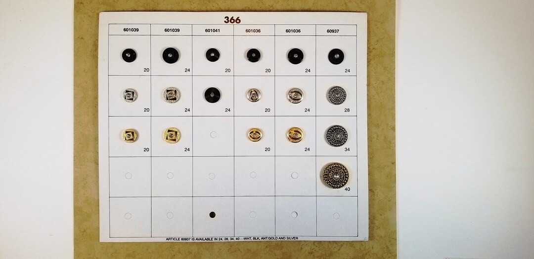 Vintage Button Sample Card - Etsy