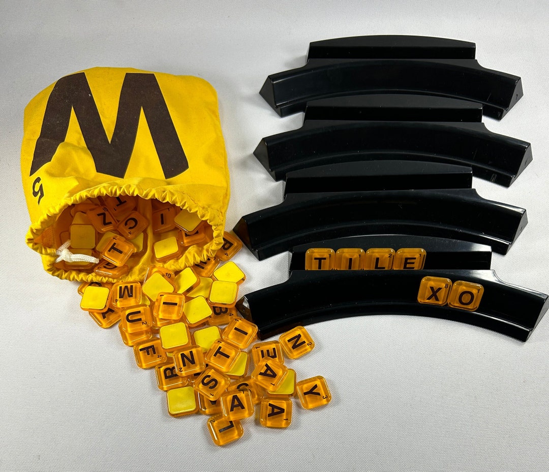 Yellow Plastic Tiles With 4 Two Tier Racks From Words With Friends Luxe ...