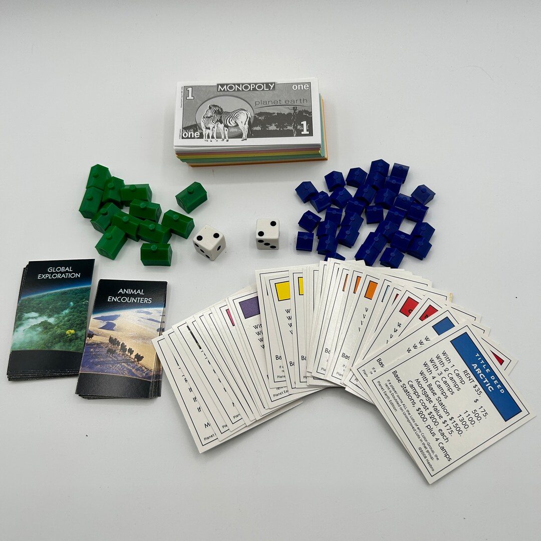 Monopoly Planet Earth Game Replacement Parts, Money, Cards, Property ...