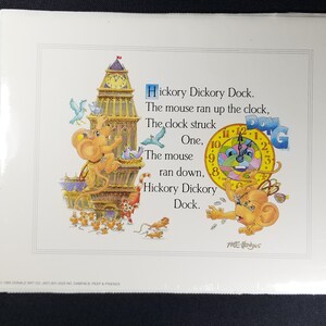 Nursery Rhyme Lithographs Humpty Dumpty Hickory Dickory Dock Little ...