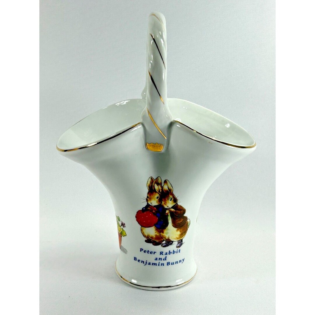 The World of Beatrix Potter Peter Rabbit Porcelain Handled Vase/ Basket ...
