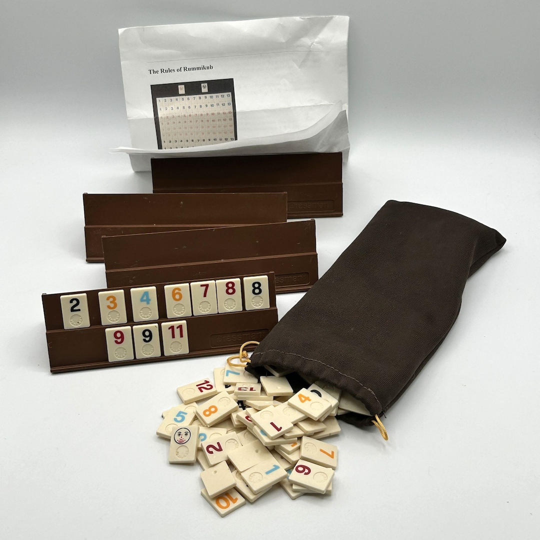 Miniature Rummikub Game Set With Tiles Racks Rules & Bag by Pressman - Etsy