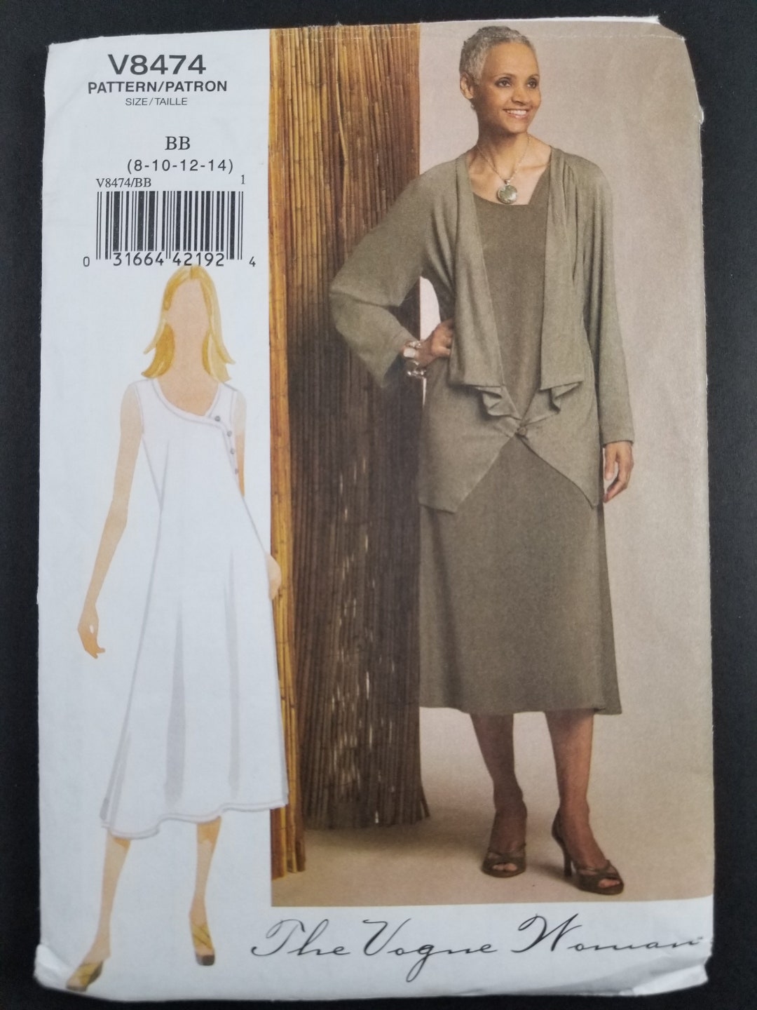 Vogue 8474 Size 8 10 12 14 Misses Jacket and Dress, Fashion Design ...