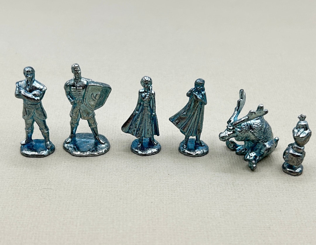 Monopoly FROZEN Game Pewter Tokens, 6 Pieces Olaf, Sven, Anna, Elsa ...