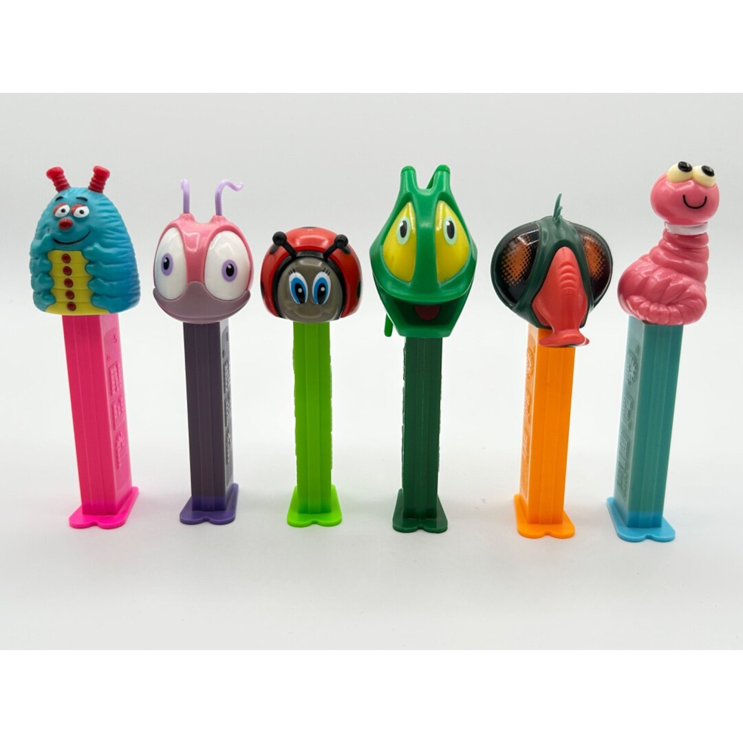 PEZ Bugz Candy Dispensers, Lot of 6 Ladybug Ant Fly Caterpillar Worm ...