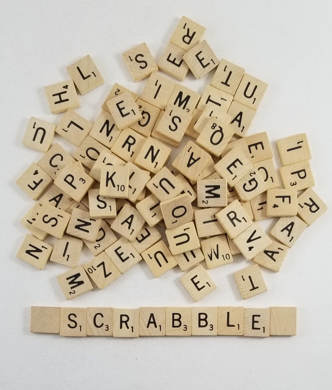 100 Scrabble Tiles Alphabet Wooden Game Pieces With Letters - Etsy